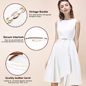 XZQTIVE Skinny Belts For Women Thin Leather Waist Belt Fashion Ladies Belt For Dress Pant