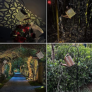 QYK -Shower Garden Art Light, Powered Watering Can Led Light Fairy Lights String, Party Home Garden Yard Decor, Yard Decor Solar Lamps Outdoors