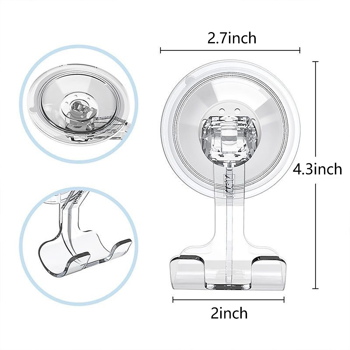 zuylikxy Suction Cup Hooks - 2 Pack Heavy Duty, Reusable & Waterproof Shower Hooks for Razor, Shaver, Wreath & General Bathroom/Kitchen Hanging - Double Grip Shower Hanger Set