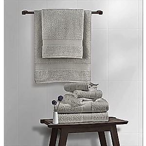 LANE LINEN 16 Piece Bath Towels Set - 100% Cotton for Bathroom Absorbent Luxury Towel Quick Dry Face 4 Hand 8 Wash Cloths Platinum