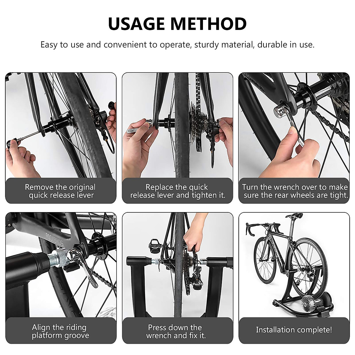 INOOMP Accessories Accessories 2pcs Replacement MTB Indoor Bike Axle Road Trainer Accessories Tire Quick Mountain Wheel BMX Release Rear for Skewer Axel Front Wheels Hub Steel Interior Jewelry