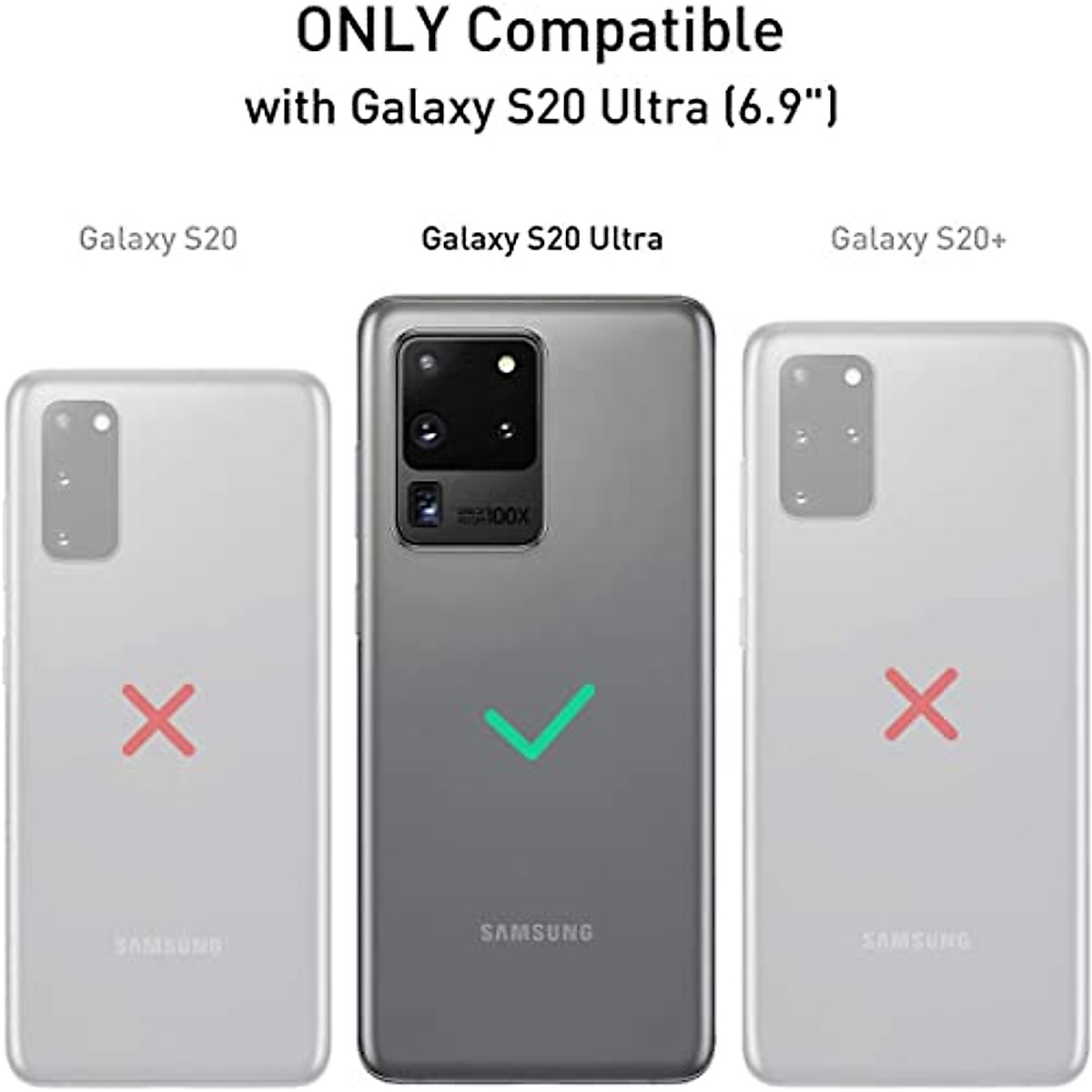 HONG-AMY S20 Ultra Case, 3-in-1 Heavy Duty Protection with Self-Healing TPU Screen Protector [2-Pack] for Galaxy S20 Ultra 5G (Black/Grey)