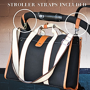 Diaper Tote Bag Messenger Style (Black)