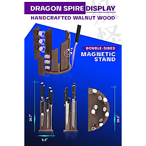 DALSTRONG Knife Block Set - 6-Piece - Magnetic Knife Stand - Phantom Series - Japanese High-Carbon AUS8 Steel - Knife Kitchen Set - Pakkawood Handle