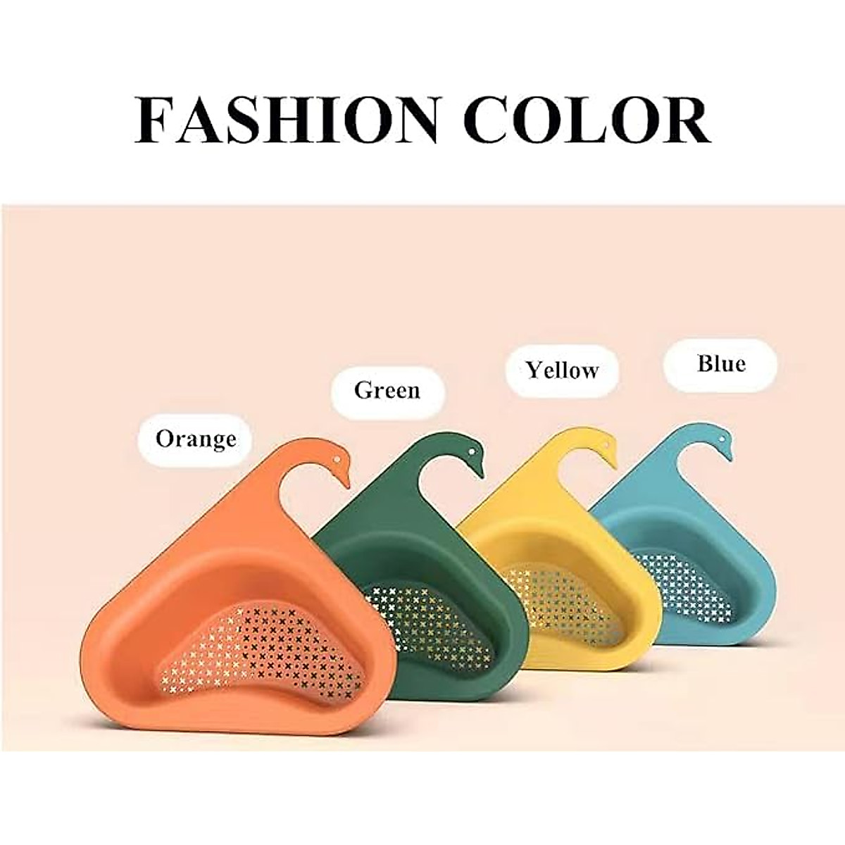 4 Pack Kitchen Sink Drain Basket Swan Drain Rack, Multifunctional Kitchen Triangular Sink Filter Swan Drain Basket for Kitchen Sink Hangs on Faucet Fits All Sink