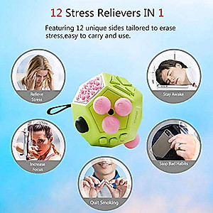 UOOEFUN Fidget Cube Toy,Autism Toy,Relief Stress Cube Toy,Sensory Toy, Anxiety Toy for Childens and Adults with Improve Attention and Relieve Stress (Green / A3)
