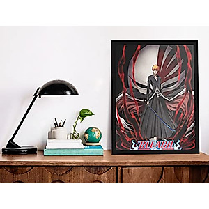 Bleach Anime Poster Ichigo Kurosaki Soul Reaper Swords Manga Comic Cool Aesthetic Modern Picture Japanese Bedroom Home Living Room Weeb Fan Birthday Gift Cool Wall Decor Art Print Poster 12x18