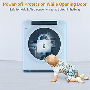 ROVSUN 13.2LB Portable Clothes Dryer, 3.5 Cu.Ft High End Front Load Tumble Laundry Dryer with LED Touch Screen, Stainless Steel Tub for Apartment, Home, Dorm-110V, White