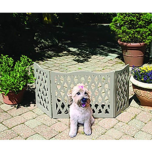 Indoor/Outdoor Solid Wood Diamond Freestanding Foldable Adjustable 3-Section Pet Gate