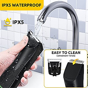 Mancozy Electric Body Hair Trimmer for Men,Groin Hair Trimmer Hair Clippers Lightweight Male Lawn Mower-Waterproof,Rechargeable, Standing Recharge Dock