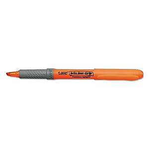 BIC Brite Liner Grip Highlighter, Chisel Tip, Assorted Colors, 5-Count