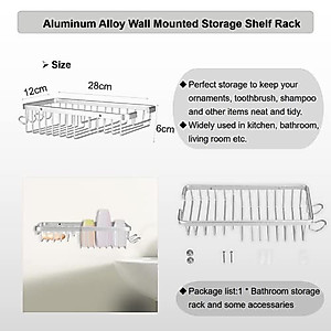 Bathroom Storage Shelf Bathroom Organizer With 2 Hooks, Easy To Clean No Ponding Trouble Space Saving Shower Tidy Organiser Baskets Storage Shelves Bathroom Storage Shower Caddy For Living Room