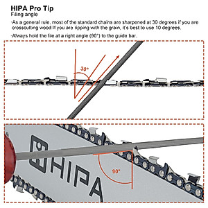 Hipa 12 Pack Chainsaw File, Chainsaw Sharpener Kit, 5/32", 3/16", 7/32", 1/8", 11/64", 13/64" Round Chainsaw File, 6 Inch Flat File,Depth Gauge,Quick Check Gauge