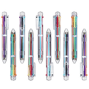 Favide 22 Pack 0.5mm 6-in-1 Multicolor Ballpoint Pen,6-Color Retractable Ballpoint Pens for Office School Supplies Students Children Gift,Kids Party Favors