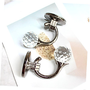 VOSAREA Set of 2pcs Aluminium Alloy Window Curtain Hooks Decorative Home Curtain Supplies Easy to Use Match Shower Curtain Living Room/Bedroom Decorations