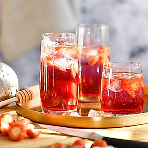 Krosno Long Drink Water Juice Drinking Highball Glasses | Set of 6 | 11.8 oz | Blended Collection | Perfect for Home Restaurants and Parties | Dishwasher Safe | Gift Idea | Made in Europe