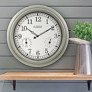 La Crosse Technology WT-3181PL-Q Quartz Indoor/Outdoor Wall Clock, 18"