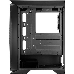 Gaming PC Case Mid-Tower Chassis by AeroCool, AeroOne Eclipse Black, Tempered Glass Panel, 4X RGB Fans, 2X USB 3.0, ATX Desktop Case