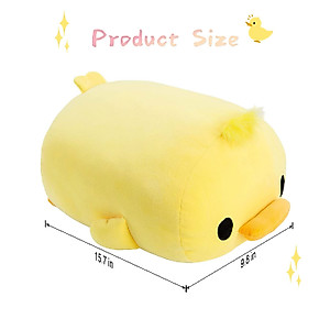 PUEENOD Duck Plush Toy, Duck Plushie Stuffed Animal Toy Gifts for Kids Yellow 15Inch