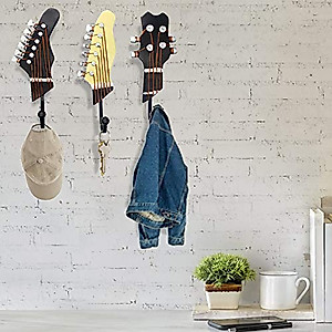 MAIPAY Gifts for Music Lovers, Guitar Music Decor, Music Decorations for Home, Decorative Hooks for Wall Hanging Clothes Coats Towels Keys Hats, Wall Mounted Heavy Duty (3-Pack)