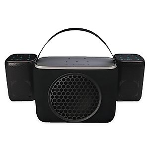 Rocksteady Stadium Portable Bluetooth Speaker and Subwoofer Combo - Up to 100 Foot Range - Up to 30 Hour Battery Life | 2 Speakers + 1 Subwoofer