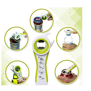 2 pcs 5 In 1 Multi Function Multi-function Can Jar Bottle Open/Tighten Bottle Jar Can Opener for Small Hands, Seniors or Anyone Who Suffers from Arthritis Good Kitchen Tool (black/white)