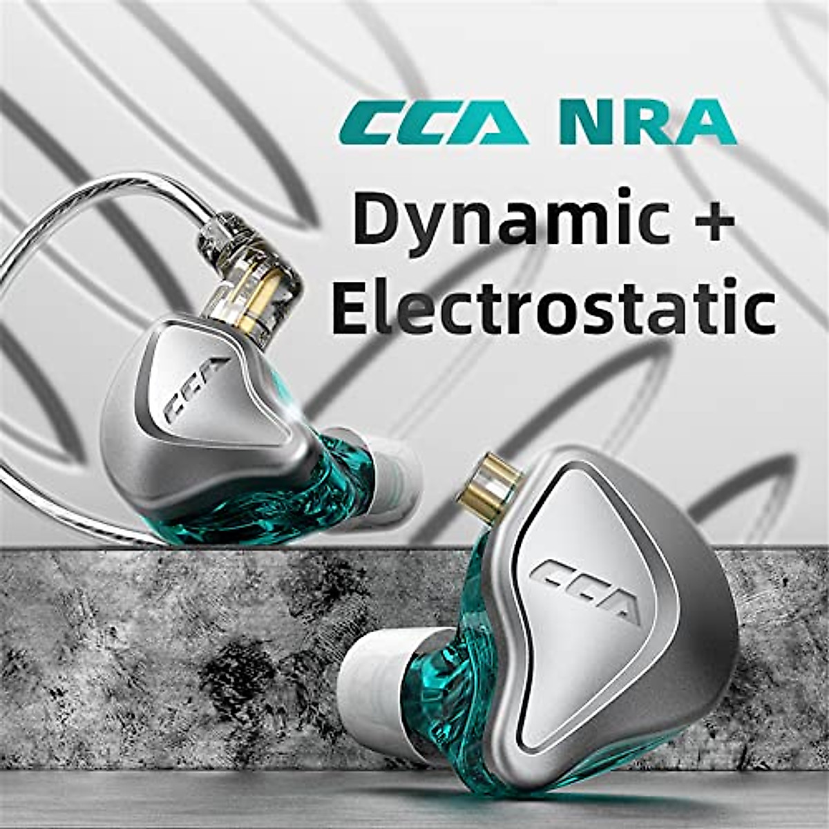 CCA NRA in Ear Monitor Earbuds Musicians Wired in-Ear Earphones Isolation Headphones for Cellphones Laptops Tablet Telephones, Gaming, Video, Music, Calling (Cyan, Without mic)