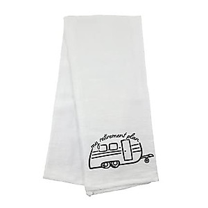 AB Lifestyles 2 Pack Cute Hand Towels with Sayings Dish Towels with Funny Sayings My Retirement Plan Airstream Dish Towels for Bathroom Kitchen Camping Bath Sign Rustic Farmhouse Look