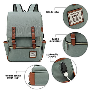 Beejirm Vintage Slim Backpack, laptop Vintage Backpack, Womens Back Pack for Travelling Casual Vintage School Backpack With Usb Charging Port