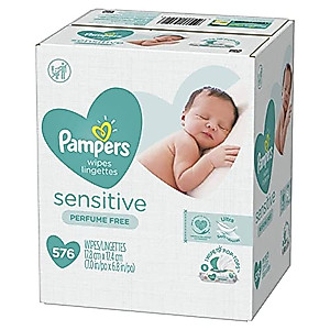 Pampers Baby Diaper Wipes Sensitive 9X Refill, 576 Count