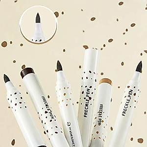 LOKFAR 2 Pcs Freckle Pen Set, Natural Lifelike Fake Freckles Makeup Pen Magic Brown Color Freckles Makeup Tool Long-Lasting Waterproof Dot Spot Pen for Effortless Sunkissed Makeup (Dark Brown)