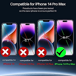 TOZO Compatible for iPhone 14 Pro Max Screen Protector 6.7 inch 3 Pack Premium Tempered Glass 0.26mm 9H Hardness 2.5D Film Easy Install 6.7 inch