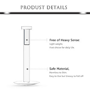 Hoeudjo 16g Bioflex Labret Retainer with Push in 2mm Top Clear Lip Rings Flexible Tragus Helix Conch Cartilage Earrings Medusa Monroe Piercing Jewelry for Women Men 6mm 8mm 10mm