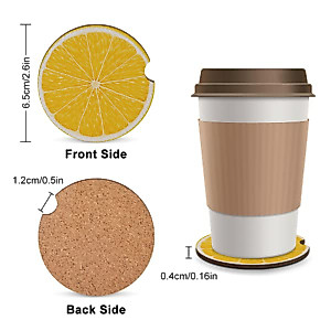 Custom Car Coasters for Cup Holder Personalized Add Your Design Photo Logo Text Cork Base Car Coasters for Drink Decorative Cup Coasters for Car (2PCS)