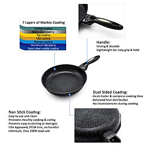Dream Chef Marble Coated Cast Aluminum Non Stick Frying Pan (26cm / 10 Inch)