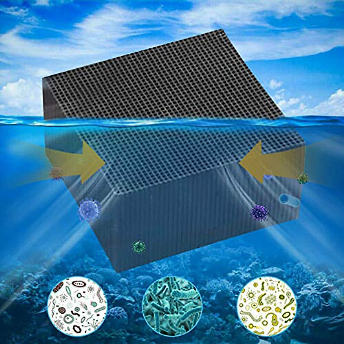 Eco-Aquarium Water Purifier Cube Filter Activated Carbon Ultra Strong Filtration and Absorption for Aquarium,Ponds,Fish Tank, Water Tank, Water Purification