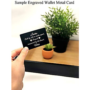 Personalized Message Engraved on Both Sides Metal Wallet Card - Anniversary for Men and Woman, Engraved Wallet Inserts, Love Note, Deployment, Boyfriend, Husband Wife (Black)