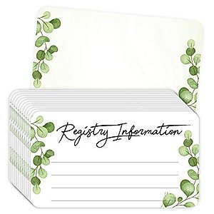 PARTH iMPEX Registry Information Cards - (Pack of 100) 3.5" x 2" Invitation Insert for Bridal Wedding Baby Shower