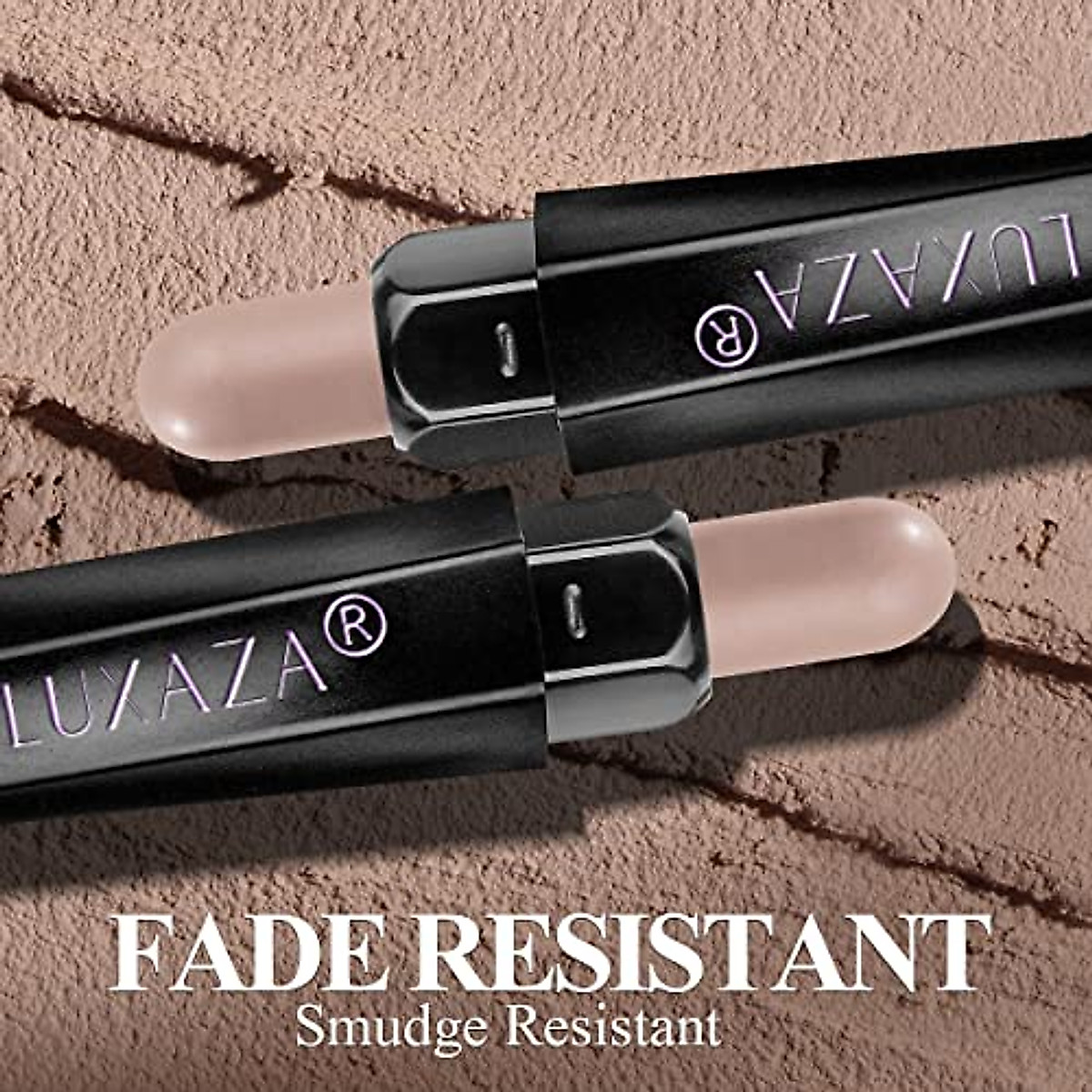 LUXAZA Cream Single Eyeshadow Stick with Blending Brush, Hypoallergenic Eye Shadow Stick Makeup, Pro Waterproof & Long Lasting Eye Brightener Stick, Eyeshadow Pencil Crayon Matte #86