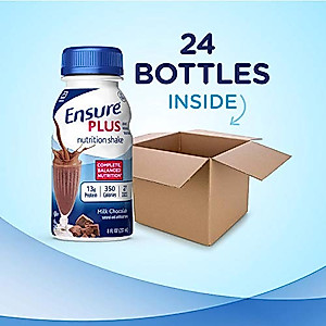 Ensure Plus Nutrition Shake With 16 Grams of Protein, Meal Replacement Shakes, Milk Chocolate, 8 Fl Oz (Pack of 24)