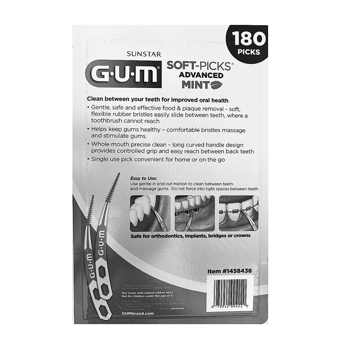 GUM SOFT PICKS MINT 180 PICKS