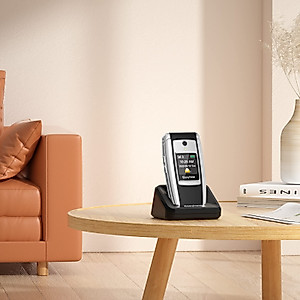 Easyfone T300 4G Big Button Flip Cell Phone for Seniors, Clear & Loud Sound and Hearing aid Compatible, SOS Button, SIM Card Included, Big Battery with a Charging Dock, FCC Certified (Black)