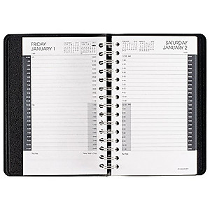 AT-A-GLANCE Daily Appointment Book / Planner 2016, 24-Hour, 4-7/8 x 8 Inches, Black (70-203-05)