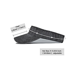 Century Star Visors for Women Mens Sun Visor Hats Sports Outdoor Hat Tennis Running Summer Adjustable Beach Cap Sun Protection Z Black& White One Size