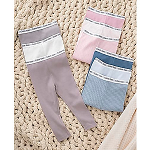 Calvin Klein Unisex Organic Baby Essentials 3 Pack Pants, Purple Dove/Egret/Gull, 18M