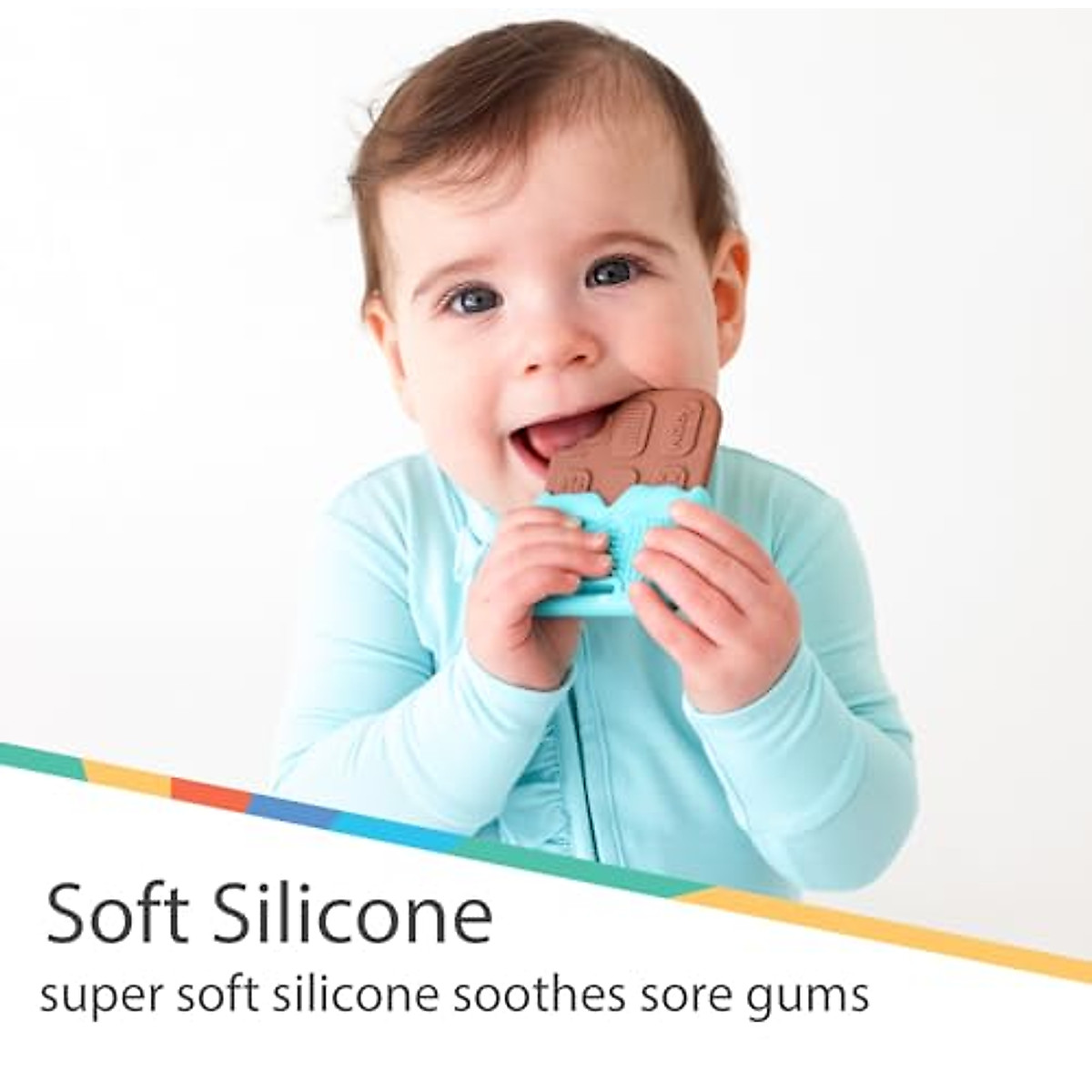 Nuby All Silicone Chocolate Bar Teether - 3+ Months