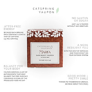 CatSpring Yaupon Marfa Dark Roast Black Yaupon Tea, Naturally Caffeinated and Sustainable Texas Tea, Individually Packed Herbal Teabags, 16 Bags per Tea Box