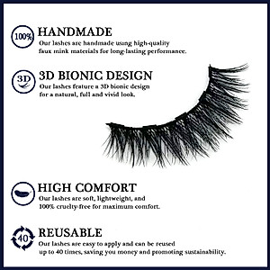AkesuLash Magnetic Eyelashes Natural Look - Magnetic Lashes with 4 Tube of Magnetic Eyeliner - 10 Pairs Mangetic False Eyelashes Kit with Applicator - Easy to Apply