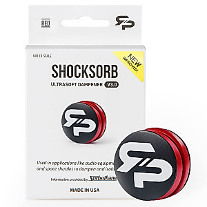 RTP Tennis Racket Vibration Dampener - ShockSorb Red Ultrasoft V3 The Only Dampener Made for Pain Relief - Handcrafted with Patented Material Sorbothane Made in USA - 1 Pack Limited Warranty