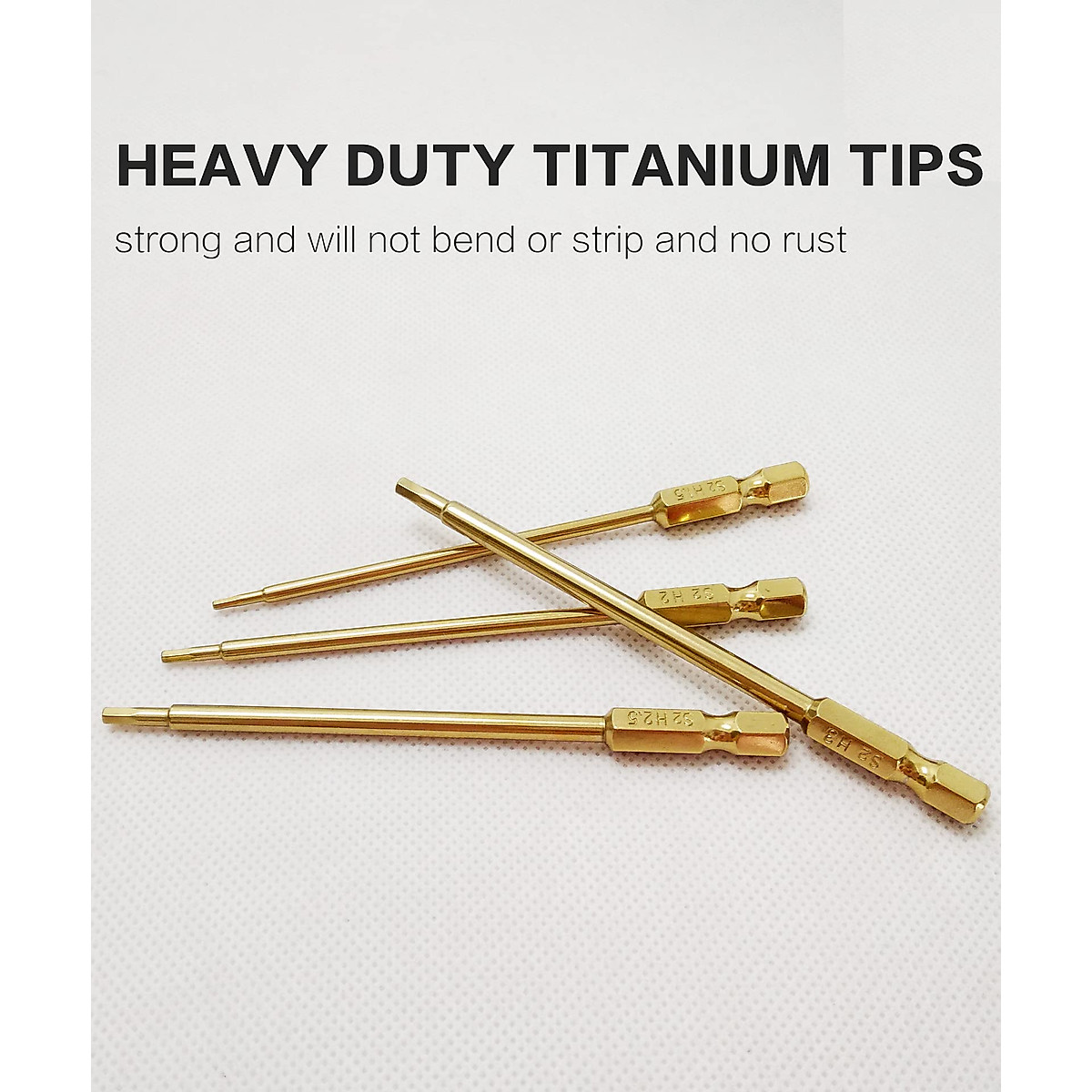 VICRAZZE RC Hex Bit Set 1.5, 2.0, 2.5 & 3.0mm Hex Head Allen Wrench Drill Bit S2 Steel 1/4" Hex Shank 100mm Long for Screwdrivers Bit Electric Screwgun Power Drill RC Repair Working Tools